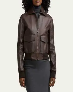 Ralph Lauren Sullivan Leather Bomber Jacket