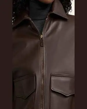 Ralph Lauren Sullivan Leather Bomber Jacket