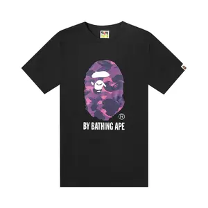 A BATHING APE Color Camo Bathing Tee /purple - Black
