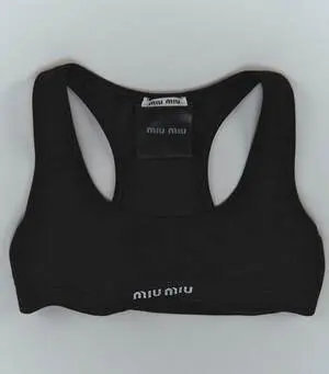 Miu Miu Racerback Crop Top - Black