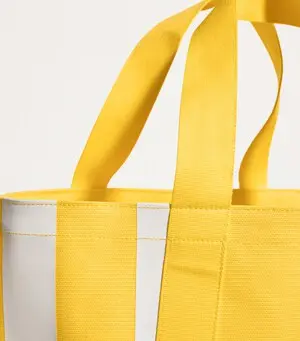 Harrods Medium Cotton Logo Tote - Yellow