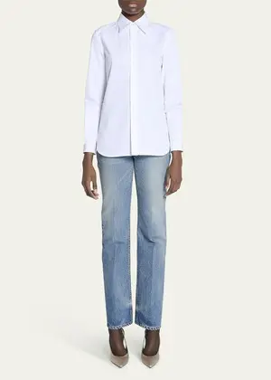 Saint Laurent Cotton Button-front Blouse