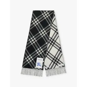 Burberry Check Cashmere Scarf Black