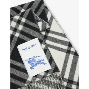 Burberry Check Cashmere Scarf - Black