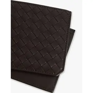 Bottega Veneta Bifold Intrecciato Leather Wallet - Fondant-silver
