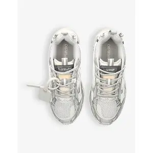 Off-White Mesh And Faux-leather Low-top Trainers - Grey/other