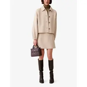 Claudie Pierlot Cropped Wool-blend Jacket - Naturels