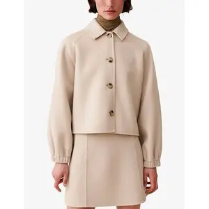 Claudie Pierlot Cropped Wool-blend Jacket - Naturels