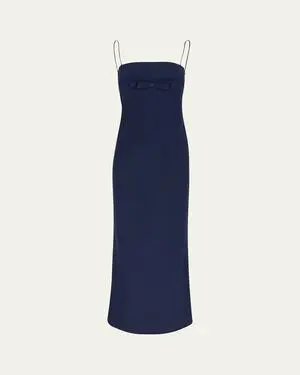 Bernadette BERNADETTE Column Gown With Bow - Navy