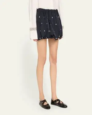A.L.C. Holly Embellished Mini Skirt - Navy