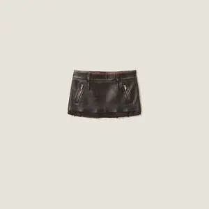 Miu Miu Nappa Leather Mini Skirt