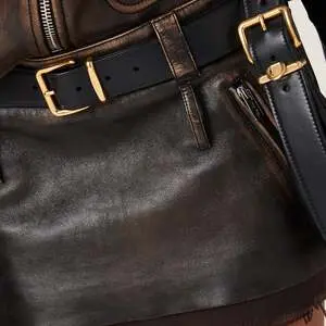 Miu Miu Nappa Leather Mini Skirt