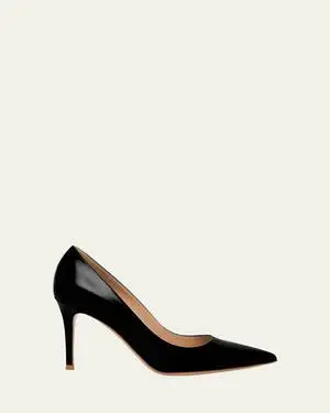 GIANVITO ROSSI Nuit Leather Stiletto Pumps - Black
