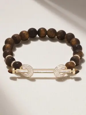 ANANYA Chakra Tiger's Eye And Diamond Bracelet - Gold