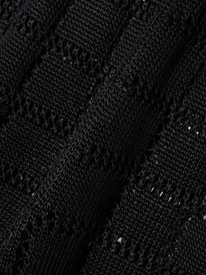 Calle Del Mar Pointelle-knit Wide-leg Trousers