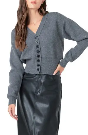 GREY LAB Drop Shoulder Crop Cardigan
