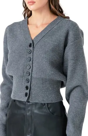 GREY LAB Drop Shoulder Crop Cardigan