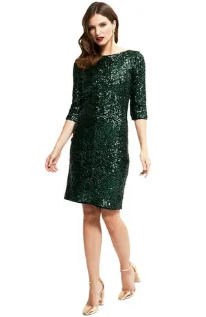 green emerald velvet dress Buy Bottle Green Sequins Net Designer Gown main image 1