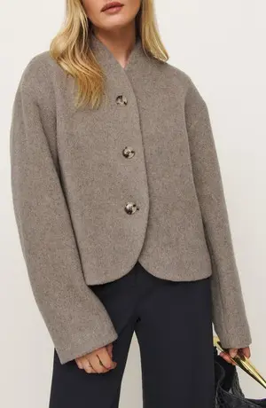 REFORMATION Owen Wool-blend Jacket - Stone
