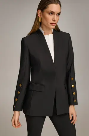 Donna Karan New York Button Detailed Shawl Collar Jacket