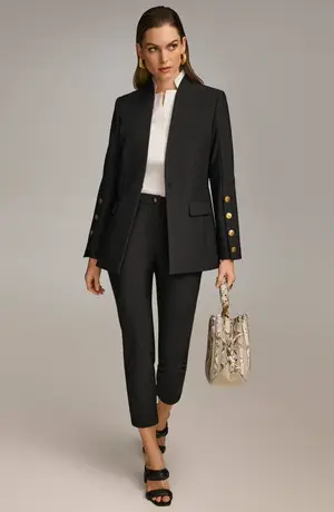 Donna Karan New York Button Detailed Shawl Collar Jacket