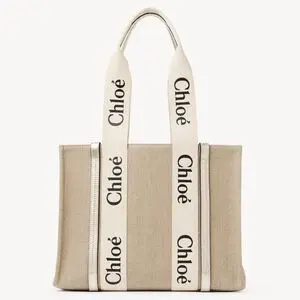 Chloé Woody Medium Tote Bag Gold