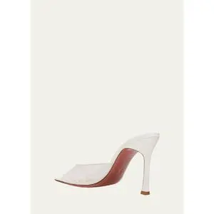 Amina Muaddi Alexa Lace Stiletto Mule Sandals - Ivory Lace
