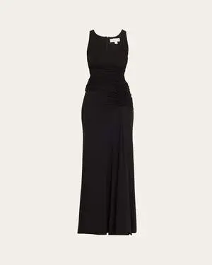 Michael Kors Michael Kors Collection Ruched Tank Gown - Black