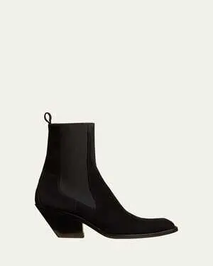 Khaite Khaite Austin Suede Chelsea Booties - Black