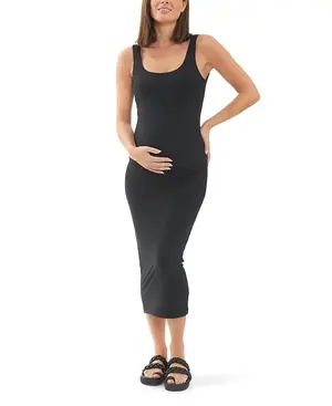 RIPE MATERNITY Luxe Knit Contour Dress - Black