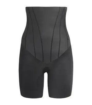 Spanx Supersculpt Totalcontour High-waisted Mid-thigh Short - Black