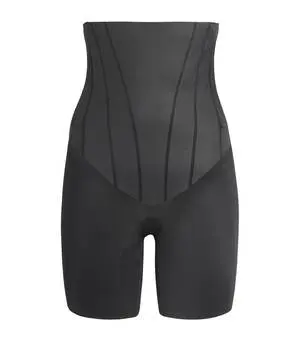 Spanx Supersculpt Totalcontour High-waisted Mid-thigh Short Black