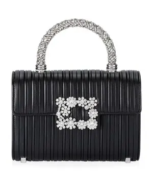 ROGER VIVIER Mini Nappa Leather Jewel Top-handle Bag