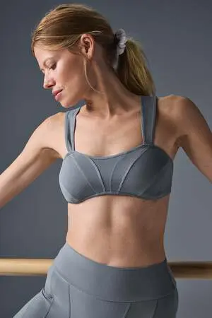 Alo Yoga Soft Sunray Bra Steel Grey/grey