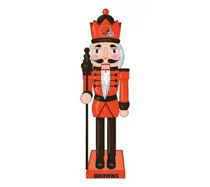 EVERGREEN 12' Wooden Nutcracker Statue With Nfl Team Logo - One-color