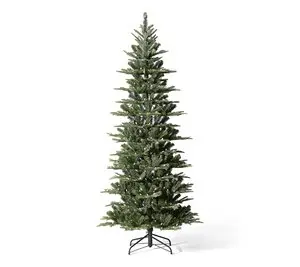 GLITZHOME 7.5' Pre-lit Slim Fir Faux Christmas Ree - One-color