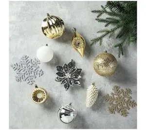 GLITZHOME Christmas Silver & Gold Deluxe Boxedornaments - One-color