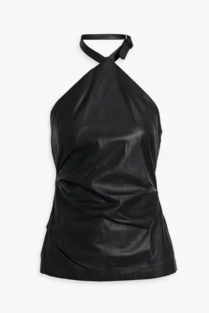Acne Studios Leather Halterneck Top