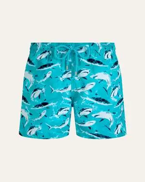 Vilebrequin Shark-print Swim Shorts - Spry Lagoo