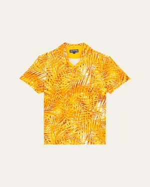 Vilebrequin Palm Leaves Camp Shirt - Mango