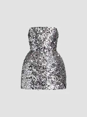 BRONX BANCO Maraya Sequined Minidress - Silver
