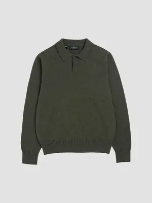 Rodd & Gunn Kingswood Wool-blend Polo Sweater - Thyme