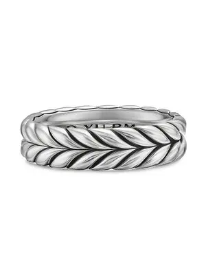 David Yurman Chevron Band Ring In Sterling 6.2mm - Silver