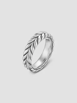 David Yurman Chevron Band Ring In Sterling 6.2mm