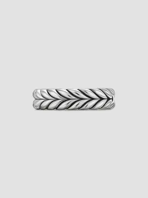 David Yurman Chevron Band Ring In Sterling 6.2mm