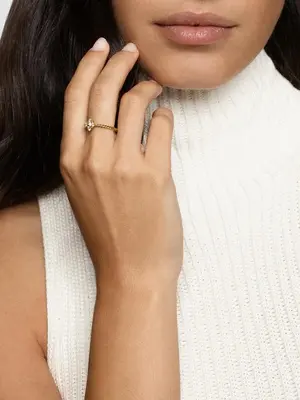 David Yurman Petite Modern Renaissance Pyramid Ring In 18k Yellow Gold