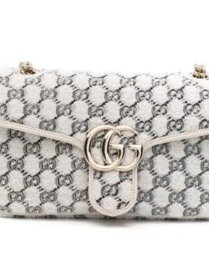 Gucci Small Gg Marmont Shoulder Bag - White