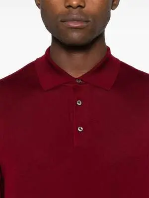 Fedeli Fine-knit Polo Shirt - Red