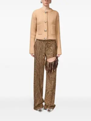 AREA Gemstone Button Knit Cardigan
