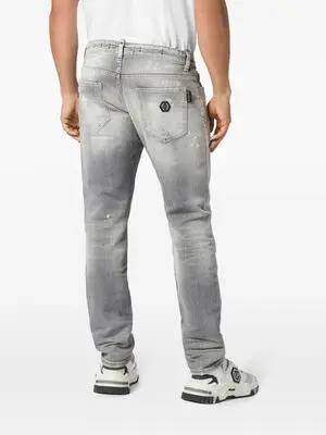Philipp Plein Distressed Straight-leg Jeans